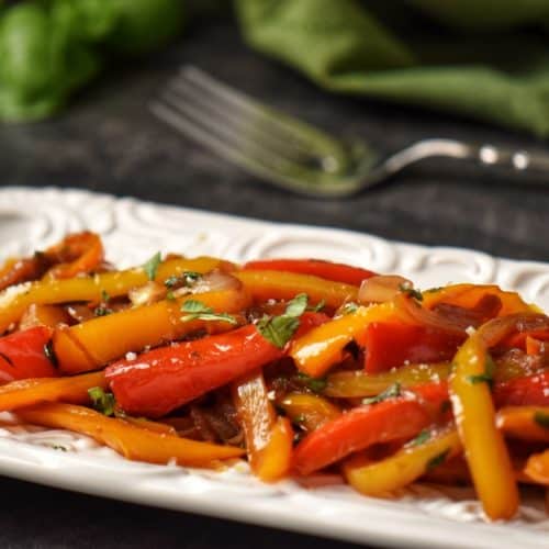 Easy Peperonata: Italian Peppers Recipe - She Loves Biscotti
