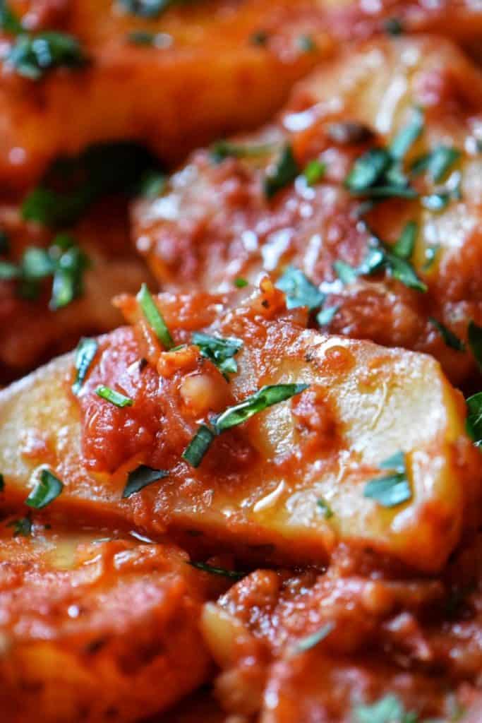 Italian Potato Recipe with Tomatoes and Onions - She Loves Biscotti