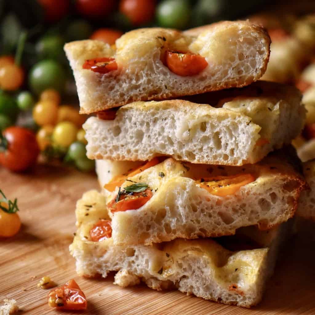Cherry Tomato Focaccia Bread Recipe - She Loves Biscotti