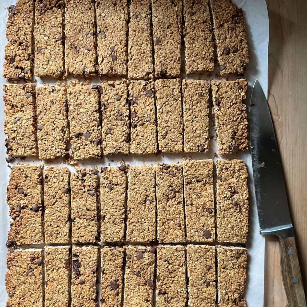 Chewy Granola Bar Recipe with Chocolate Chips - She Loves Biscotti