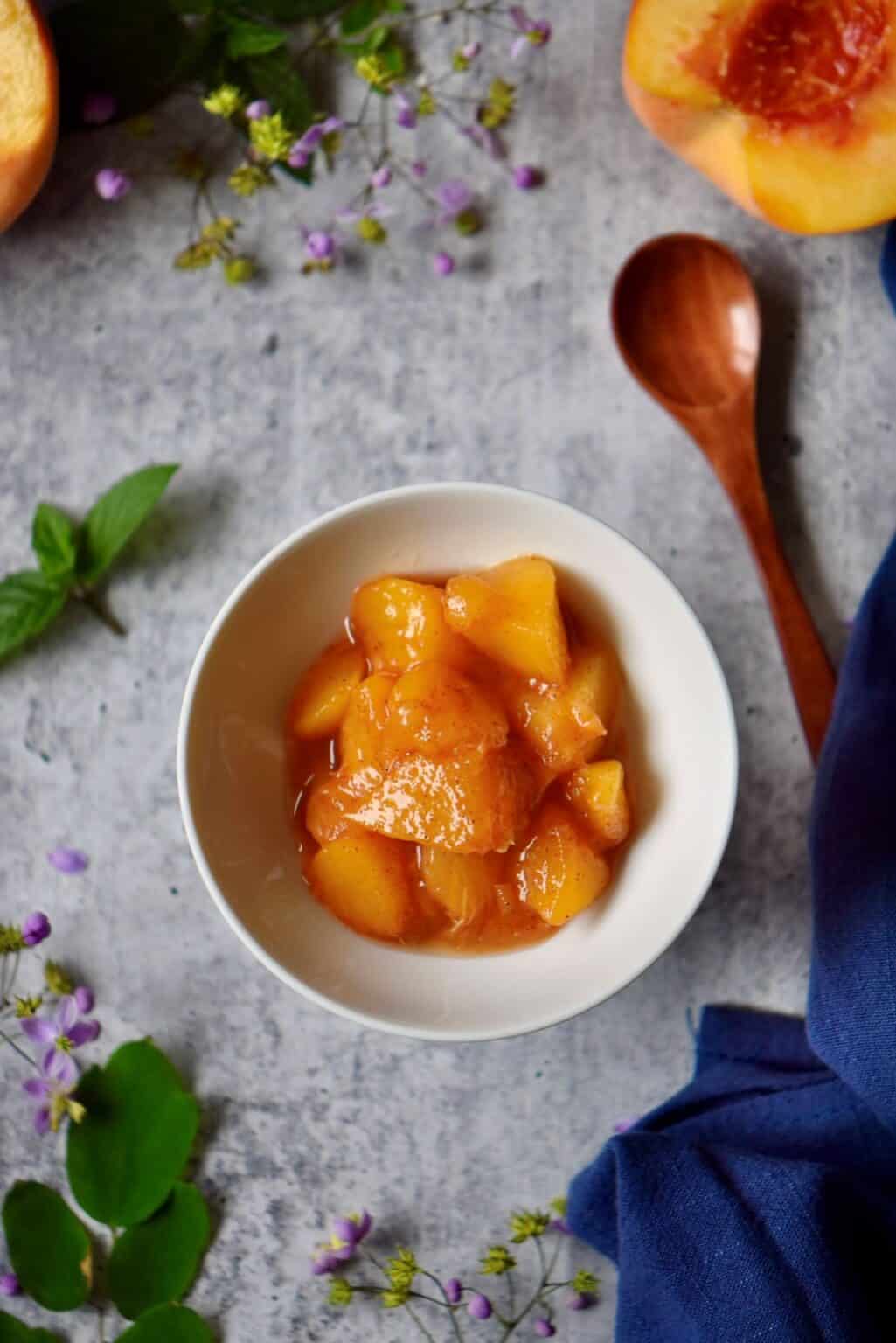 Easy Peach Compote Recipe with Honey - She Loves Biscotti